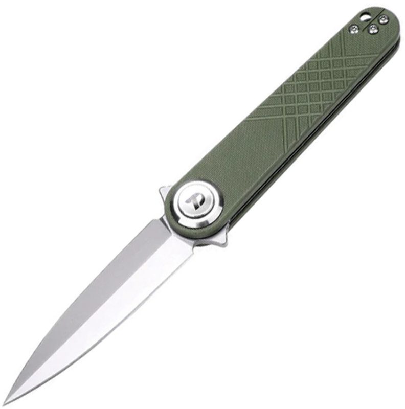 Dreamtech D4052GGR Pocket Knife Green 14C28N G-10 Buttonlock Spear ...