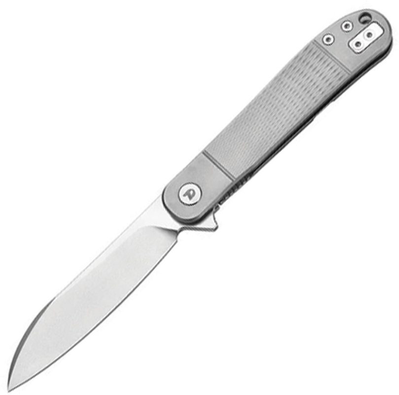 Dreamtech D4370G zakmes grijs D2 titanium linerlock sheepfoot flipper ...