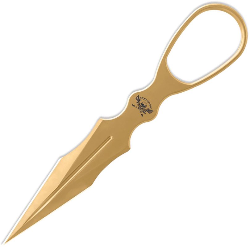 Skallywag Tactical D2 Dagger GOLD Taktický nůž zlatý D2 D2 Spear-Point ...